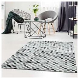 Teppich Carpet City "Moda 1141" Gr. 6, gr&uuml;n, B:190cm H:11mm L:280cm, Kunstfaser, Teppiche, Teppich, Kurzflor, Karo, weich, Wohnzimmer, Schlafzimmer