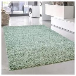 Hochflor-Teppich Carpet City "Pastell Shaggy300" Gr. 8, gr&uuml;n (hellgr&uuml;n), B:300cm H:30mm L:400cm, Kunstfaser, Teppiche, Shaggy Hochflor Teppich, Uni Farben, Weich