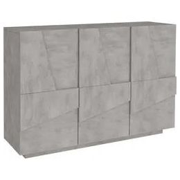 Kommode Home Affaire "Ping", grau (beton), B:121cm H:86cm T:38cm, Holzwerkstoff, Sideboards, Kommode
