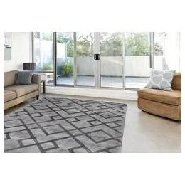Teppich Kayoom "Luxury 310" Gr. 6, grau (anthrazit), B:200cm H:13mm L:290cm, Viskose, Teppiche, Teppich, Wohnzimmer