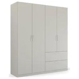 Dreht&uuml;renschrank Rauch "Kleiderschrank Schrank Garderobe Ankleide PURE BY QUADRA SPIN", grau (seidengrau), B:181cm H:210cm T:54cm, Holzwerkstoff, Schr&auml;nke, Dreht&uuml;renschrank, in puristischem Design mit Griffen in Alufarben MADE IN GERMANY
