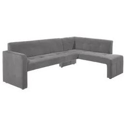 Essbank exxpo - SOFA FASHION "Barista, bequem und elegant, hohe Bodenfreiheit", grau (delphin), B:157cm H:82cm T:245cm, Luxus-Microfaser (100% Polyester), Sitzb&auml;nke, Essbank, Eckbank Barista bequem und elegant, hochwertige Detailverarbeitung