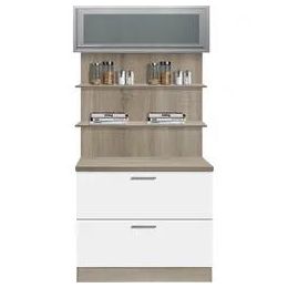 K&uuml;chenbuffet Optifit "Kalmar", wei&szlig;, B:100cm H:207cm T:60cm, Schr&auml;nke, Breite 100 cm