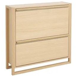 Schuhkommode WOODMAN "NewEst", braun (eichefarben), B:100cm H:100cm T:28cm, Sideboards, Schuhkommode, Breite 100 cm, mit 2 Klappen, Holzfurnier aus Eiche, FSC