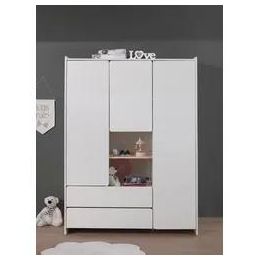 Kleiderschrank Vipack "Kiddy, mit funktioneller Einteilung und 2 Schubladen, stabil gebaut", wei&szlig;, B:133cm, Schr&auml;nke, Kleiderschrank, MDF-Oberfl&auml;che