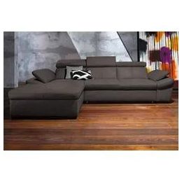 Ecksofa exxpo - SOFA FASHION "Salerno, Funktionssofa, Breite 280cm, hoher Sitzkomfort, L-Form", grau (anthrazit), B:280cm H:77cm T:170cm, Microfaser-Primabelle (100% Polyester);NaturLEDER;Kunstleder;Lederfaserstoff;Luxus-Microfaser Lederoptik, Sofas, Ecksofa, inkl. Kopf- und Armteilverstellung, wahlweise mit Bettfunktion