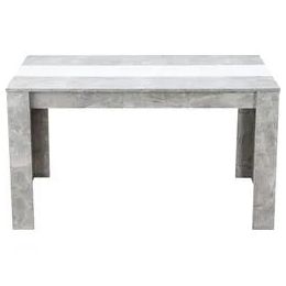 Esstisch Inosign "Domus", grau (beton, opaque wei&szlig;), B:135cm H:74,5cm T:80,5cm, Tische, Esstisch, Mittelplatte in schwarz Farbe