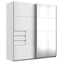 Schwebet&uuml;renschrank wimex "Oldenburg, Kleiderschrank mit Spiegel in wei&szlig;, 3 Schubladen", wei&szlig; (wei&szlig;, spiegel), B:180cm H:198cm T:64cm, Holzwerkstoff, Schr&auml;nke, Schwebet&uuml;renschrank, mit Spiegel