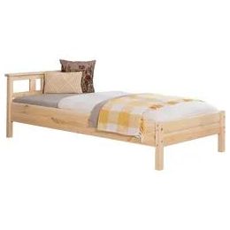 Futonbett Ticaa "Merci", beige (kiefer massiv natur), B:101cm, Betten, Futonbett, Einzelbett, aus Kiefer Massivholz, inkl. Rollrost