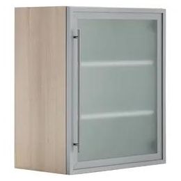 Glash&auml;ngeschrank Optifit, grau (alu, akaziefarben), B:60cm H:70,4cm T:35,2cm, Schr&auml;nke, Glash&auml;ngeschrank, Breite 60 cm