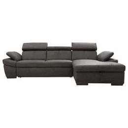 Ecksofa exxpo - SOFA FASHION "Salerno, Funktionssofa, Breite 280cm, hoher Sitzkomfort, L-Form", grau (elefant), B:280cm H:77cm T:170cm, Microfaser-Primabelle (100% Polyester);NaturLEDER;Kunstleder;Lederfaserstoff;Luxus-Microfaser Lederoptik, Sofas, Ecksofa, inkl. Kopf- und Armteilverstellung, wahlweise mit Bettfunktion