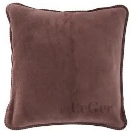 Dekokissen "Anisa", braun (cognac, schriftzug), B:50cm L:50cm, Baumwolle, Polyacryl, Polyester, LeGer Home by Lena Gercke, Dekokissen_Sitzkissen_Kissenh&uuml;llen, mit modernem Schriftzug, Kissenh&uuml;lle ohne F&uuml;llung, 1 St&uuml;ck 50x50 cm