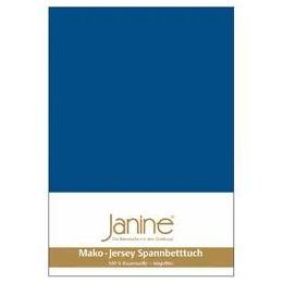 Spannbettlaken Janine "MAKO-FEINJERSEY 5007", blau (royalblau), L:200cm, Mako-Jersey, Obermaterial: 100% Baumwolle, Bettlaken, Spannbettlaken, aus 100% Baumwolle, f&uuml;r Matratzen bis 26 cm H&ouml;he