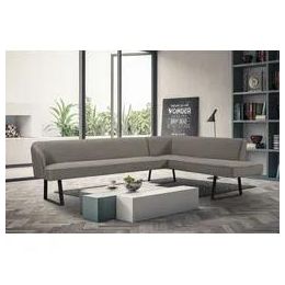 Eckbank exxpo - SOFA FASHION "Americano", bunt (melange), B:249cm H:83cm T:157cm, Sitzb&auml;nke, Eckbank, mit Keder und Metallf&uuml;&szlig;en, Bezug in verschiedenen Qualit&auml;ten