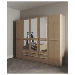 Kleiderschrank Priess "Schrank Garderobe W&auml;scheschrank Barcelona in 5 Breiten", braun (edelbuchefarben), B:230cm H:193cm T:54cm, Holzwerkstoff, Schr&auml;nke, Kleiderschrank, viel Stauraum, ger&auml;umige Schubk&auml;sten, mit Spiegel, MADE IN GERMANY