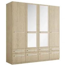 Kleiderschrank Priess "Schrank Garderobe W&auml;scheschrank Barcelona in 5 Breiten", braun (edelbuchefarben), B:185cm H:193cm T:54cm, Holzwerkstoff, Schr&auml;nke, Kleiderschrank, viel Stauraum, ger&auml;umige Schubk&auml;sten, mit Spiegel, MADE IN GERMANY
