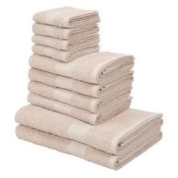 Handtuch Set OTTO HOME "Melli, 2 Duscht&uuml;cher 70x140, 4 Handt&uuml;cher 50x100, 4 G&auml;stet&uuml;cher 30x50", beige, Walkfrottee, Walkfrottee, Obermaterial: 100% Baumwolle, Handtuch-Sets, Handtuchset in dezenten Farben mit Bord&uuml;re, 100% Baumwoll-Handt&uuml;cher