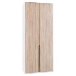 Kleiderschrank wimex "New York", wei&szlig; (wei&szlig;, front struktureichefarben hell), B:90cm H:208cm T:58cm, Schr&auml;nke, Kleiderschrank, in vielen Breiten, 208 oder 236cm hoch
