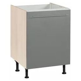 Sp&uuml;lenschrank Optifit "Bern", grau (basaltgrau, akaziefarben), B:60cm H:87cm T:58,4cm, Schr&auml;nke, Sp&uuml;lenschrank, 60 cm breit, mit 1 T&uuml;r, mit h&ouml;henverstellbaren F&uuml;&szlig;en, mit Metallgriff
