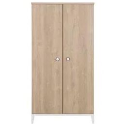 Kleiderschrank GALIPETTE "MARCEL", wei&szlig; (eiche blond, wei&szlig;), B:102cm H:195cm T:58cm, Holzwerkstoff, Schr&auml;nke, Kleiderschrank Dreht&uuml;renschrank, Inneneinteilung : 1/2 H&auml;nge, 1/2 Tablare