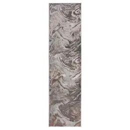 L&auml;ufer FLAIR RUGS "Marbled", rosa (ros&eacute;), B:60cm H:12mm L:230cm, Kunstfaser, Teppiche, L&auml;ufer, dezenter Glanz, mehrfarbig, modernes Marmor-Design, Teppichl&auml;ufer