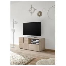 Lowboard Home Affaire "Dama Breite 121 cm, TV-Board 1 T&uuml;r, 1 Schubkasten, TV-Schrank", braun (eiche sonoma), Sideboards, Lowboard, Front in 3D-Optik, grifflos, verschiedene Farben