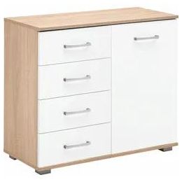 Kombikommode Priess "Barcelona mit 4 Schubk&auml;sten und T&uuml;r in 6 Farben", wei&szlig; (struktureichefarben hell, wei&szlig;), B:82cm H:71cm T:38cm, Holzwerkstoff, Sideboards, Kombikommode