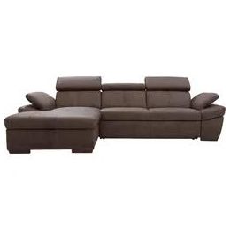 Ecksofa exxpo - SOFA FASHION "Salerno, Funktionssofa, Breite 280cm, hoher Sitzkomfort, L-Form", braun, B:280cm H:77cm T:170cm, Microfaser-Primabelle (100% Polyester);NaturLEDER;Kunstleder;Lederfaserstoff;Luxus-Microfaser Lederoptik, Sofas, Ecksofa, inkl. Kopf- und Armteilverstellung, wahlweise mit Bettfunktion