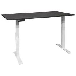 M&auml;usbacher Schreibtisch M&Auml;USBACHER "Big System Office", schwarz-wei&szlig; (wei&szlig; matt, schwarzstahl, wei&szlig; matt, schwarzstahl), B:120cm, Tische, Schreibtisch, Breite 120 cm, elektrisch h&ouml;henverstellbar