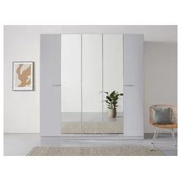 Dreht&uuml;renschrank Rauch "Kleiderschrank Schrank Garderobe TOPSELLER OTELI inkl. Inneneinteilung", grau (seidengrau), B:226cm H:229cm T:54cm, Holzwerkstoff, Schr&auml;nke, Dreht&uuml;renschrank, mit zus&auml;tzlichen Einlegeb&ouml;den, optional mit Spiegel MADE IN GERMANY