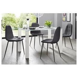 Essgruppe OTTO HOME, schwarz-wei&szlig; (wei&szlig;, schwarz), B:120cm, Sitzm&ouml;bel-Sets, Essgruppe, mit Glastisch, Breite 120 cm