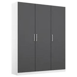 Dreht&uuml;renschrank Rauch "Kleiderschrank Schrank Garderobe W&auml;scheschrank COSMO", wei&szlig; (alpinwei&szlig;, graumetallic), B:136cm H:197cm T:54cm, Holzwerkstoff, Schr&auml;nke, Dreht&uuml;renschrank, mit zus&auml;tzlichen Einlegeb&ouml;den, Metallgriffe in Wei&szlig; MADE IN GERMANY