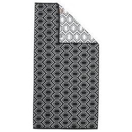 Duschtuch done. "Daily Shapes Ethno", schwarz-wei&szlig; (schwarz, wei&szlig;), B:70cm L:140cm, Jacquard-Walkfrottier, Obermaterial: 100% Baumwolle, Handt&uuml;cher, Jacquardgewebe, modernes Muster