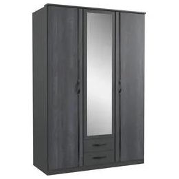 Kleiderschrank wimex "Duo", grau (graphitfarben, digi, steel, optik), B:135cm H:198cm T:58cm, Schr&auml;nke, Kleiderschrank