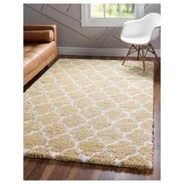 Hochflor-Teppich "Temara Shag, LAGERR&Auml;UMUNG", gelb (gelb, elfenbeinfarben), B:122cm H:51mm L:183cm, Polypropylen (PP), MyFlair M&Ouml;BEL & ACCESSOIRES, Teppiche, gewebt, weich & kuschelig, ideal im Wohnzimmer & Schlafzimmer