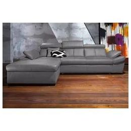 Ecksofa exxpo - SOFA FASHION "Salerno, Funktionssofa, Breite 280cm, hoher Sitzkomfort, L-Form", grau (delfin), B:280cm H:77cm T:170cm, Microfaser-Primabelle (100% Polyester);NaturLEDER;Kunstleder;Lederfaserstoff;Luxus-Microfaser Lederoptik, Sofas, Ecksofa, inkl. Kopf- und Armteilverstellung, wahlweise mit Bettfunktion, Topseller