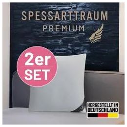 G&auml;nsedaunenkopfkissen Spessarttraum "Premium, Kopfkissen 1-tlg. oder 2-tlg. 40x80 oder 80x80 cm", wei&szlig;, B:40cm L:40cm, Bezug: 100% Baumwolle. F&uuml;llung: 90% G&auml;nsedaunen, 10% G&auml;nsefeder, Kopfkissen, hergestellt in Deutschland, allergikerfreundlich, im Set g&uuml;nstiger