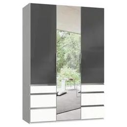 Kleiderschrank wimex "Level by fresh to go", wei&szlig; (wei&szlig;, grauglas), B:150cm H:216cm T:58cm, Schr&auml;nke, Kleiderschrank Dreht&uuml;renschrank, mit Glas-und Spiegelt&uuml;ren