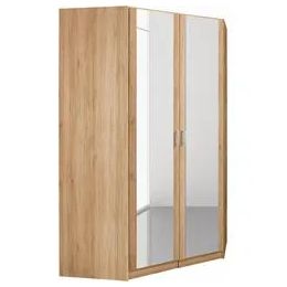 Eckkleiderschrank Rauch "Bremen", braun (struktureichefarben hell), B:117cm H:199cm T:118cm, Holzwerkstoff, Schr&auml;nke, Eckkleiderschrank, mit 8 Einlegeb&ouml;den