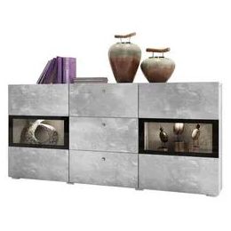 Sideboard OTTO HOME "Baros", grau (beton, optik), B:132cm H:69,8cm, Sideboards, Sideboard, Breite 132 cm