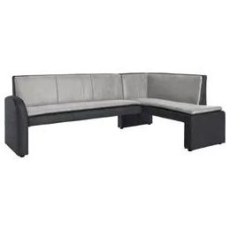 Eckbank exxpo - SOFA FASHION "Cortado, elegant und modern mit hohem Sitzkomfort", schwarz (schwarz, grau), B:157cm H:89cm T:244cm, Sitzb&auml;nke, Eckbank, hohe Bodenfreiheit, sch&ouml;ne Detailverarbeitung, wahlweise Lederbezug