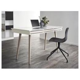 Schreibtisch HAMMEL FURNITURE "Mistral B&uuml;rotisch, Arbeitstisch, Tisch, Computertisch", wei&szlig; (eiche wei&szlig; pigmentiert), B:137,4cm H:75cm T:60cm, Tische, Schreibtisch, Holzbeinen, B: 137,4 cm, Designm&ouml;bel