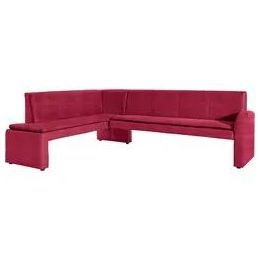 Eckbank exxpo - SOFA FASHION "Cortado, elegant und modern mit hohem Sitzkomfort", rot, B:197cm H:89cm T:264cm, Strukturstoff (88%Polyester, 12% Nylon) mit Absatz Luxuskunstleder;Luxus-Microfaser (Zusammensetzung: 10% Baumwolle, 90% Polyester), Sitzb&auml;nke, Eckbank, hohe Bodenfreiheit, sch&ouml;ne Detailverarbeitung, wahlweise Lederbezug