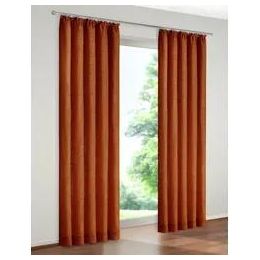 Vorhang WIRTH "B-Holmsund" Gr. 2, rot (rotbraun), B:132cm H:160cm, Chenille, Polyacryl, Gardinen