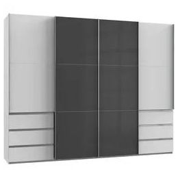 Schwebet&uuml;renschrank wimex "Level by fresh to go", wei&szlig; (wei&szlig;, grauglas), B:300cm H:236cm T:65cm, Schr&auml;nke, Schwebet&uuml;renschrank, mit Glast&uuml;ren und Synchron&ouml;ffnung
