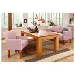 Sofa Home Affaire "Fehmarn", rosa (flamingo), B:150cm H:98cm T:81cm, Strukturstoff (Zusammensetzung: 100% Polyester), Sofas, 3-Sitzer-Sofa 2-Sitzer-Sofa, in 3 Breiten