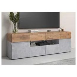 Lowboard Home Affaire "Rimini", braun (atelier hell, kastanie breslau), B:179,8cm H:59,2cm T:40cm, Holzwerkstoff, Sideboards, Lowboard, Breite 180 cm