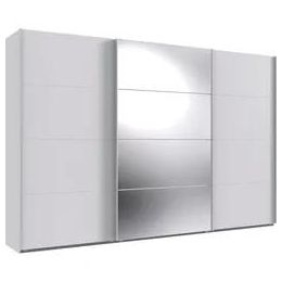 Schwebet&uuml;renschrank wimex "Norderstedt", wei&szlig; (wei&szlig;, spiegel), B:360cm H:236cm T:64cm, Schr&auml;nke, Schwebet&uuml;renschrank, INKLUSIVE 2 Stoffboxen und 2 zus&auml;tzliche Einlegeb&ouml;den, mit Spiegel