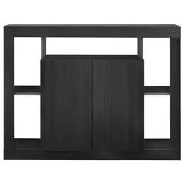 Sideboard Home Affaire "Rimini", schwarz (schwarz melamin holzstruktur), B:134cm H:102cm T:42cm, Sideboards, Sideboard, Breite 134 cm