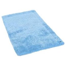 Hochflor-Teppich Tom Tailor HOME "Soft" Gr. 1, blau (hellblau), B:50cm H:35mm L:80cm, Kunstfaser, Teppiche, handgetuftet, Uni-Farben, super weich und flauschig
